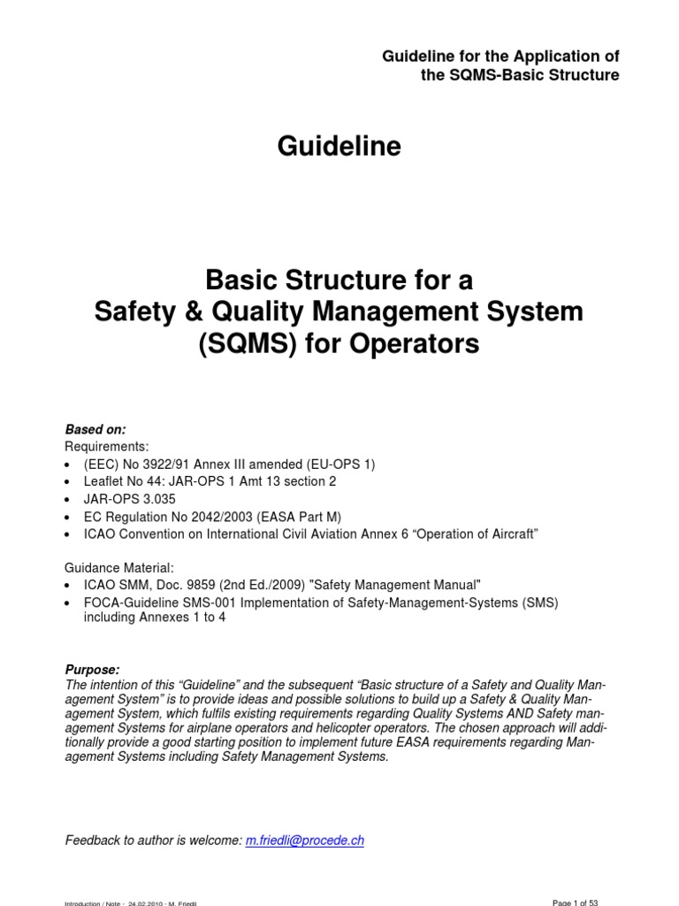 SQMS Basic Structure For Operators Iss2 Rev 0 20100224 | PDF | Risk ...