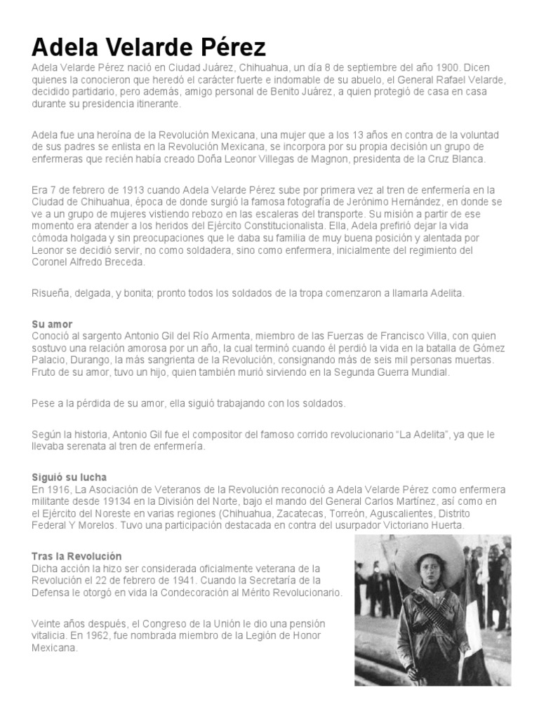 Adela Velarde Pérez | PDF | revolución mejicana | Militar