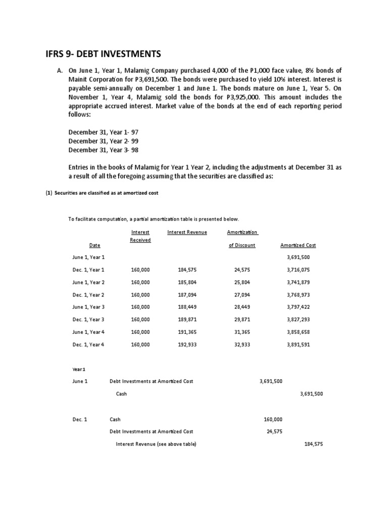 Ifrs 9 Debt Investment Illustration | PDF | Bonds (Finance) | Investing
