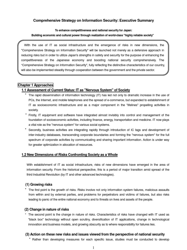Strategy Summary English | PDF | Information Security | Society