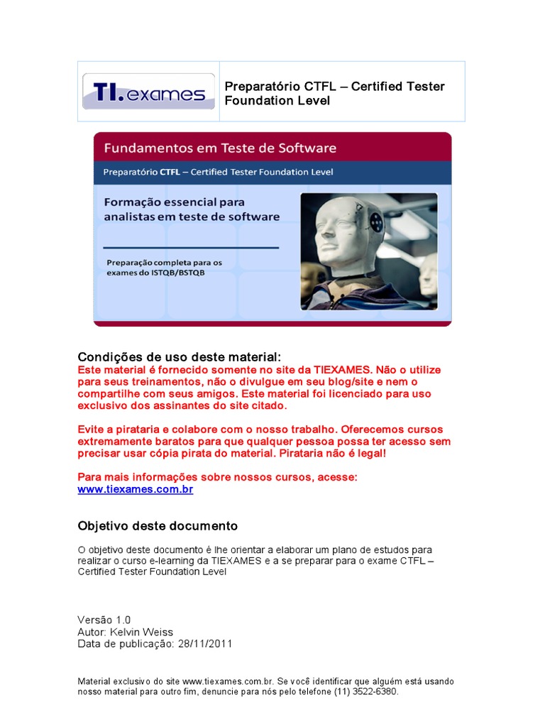 Guia para Exame CTFL: Preparação e Dicas | PDF | Tempo | Conhecimento
