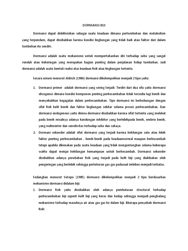 Dormansi Biji | PDF