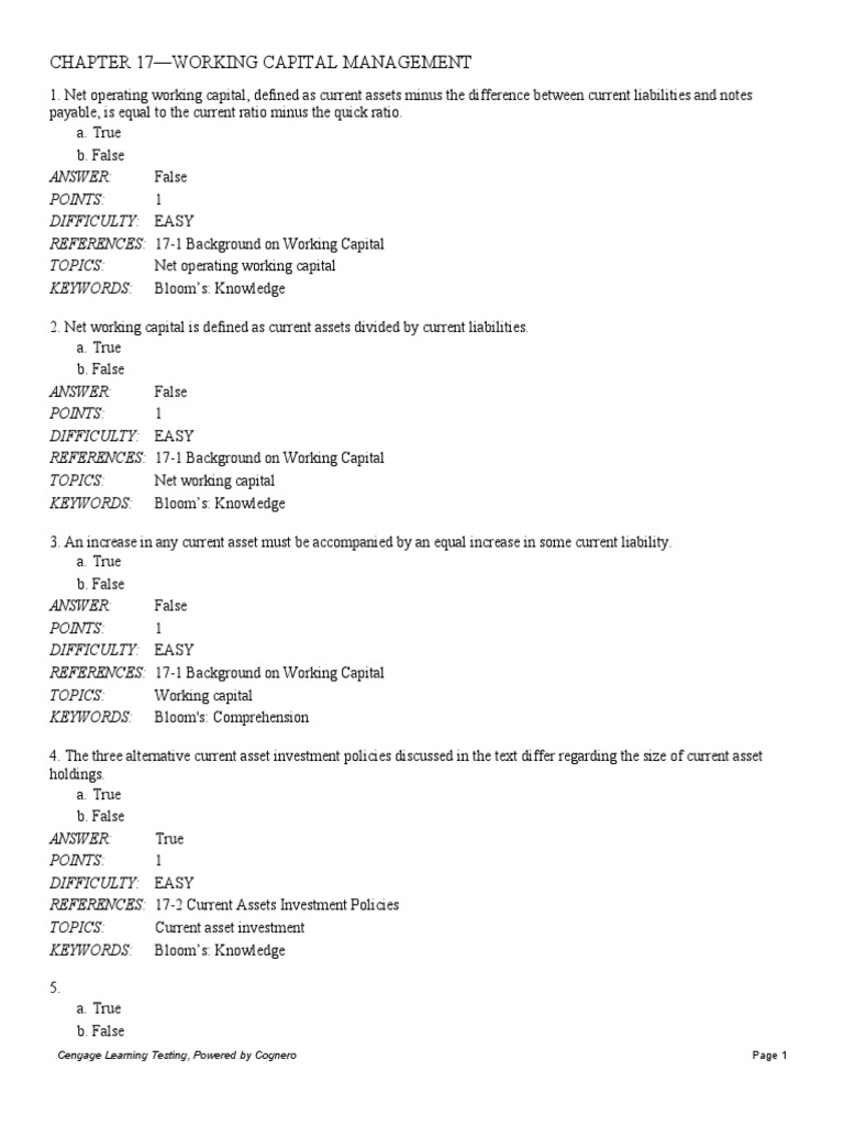 Working Capital Management Insights | PDF | Working Capital | Debt