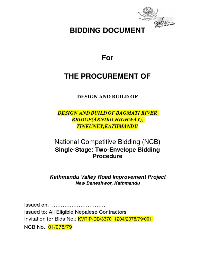 BID DOCUMENT Format | PDF | Procurement | Joint Venture