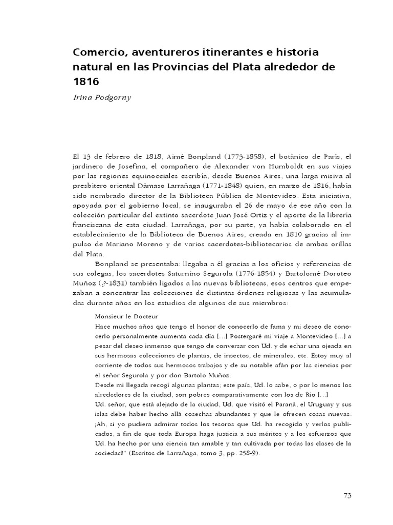 Aimé Bonpland (1773-1858) | PDF | Buenos Aires | Medicina