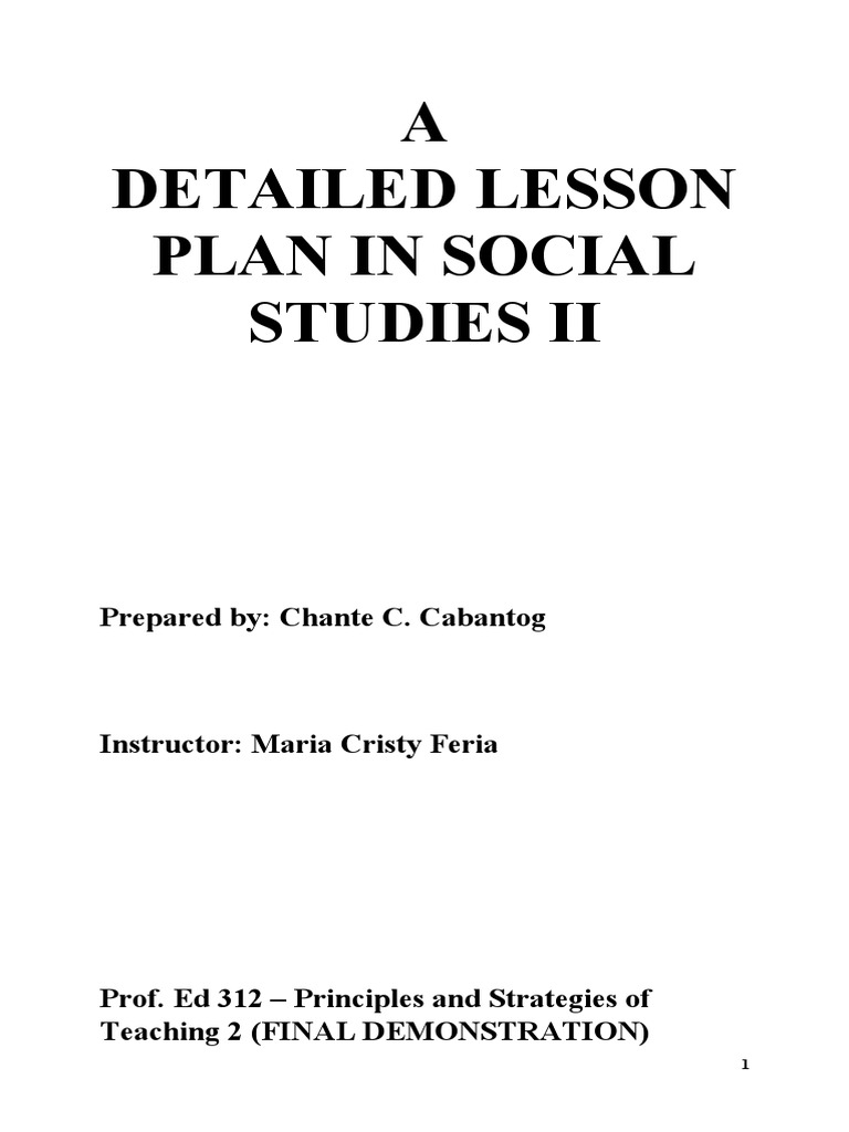 A Detailed Lesson Plan in Social Studies II | PDF | Vedas | Brahman