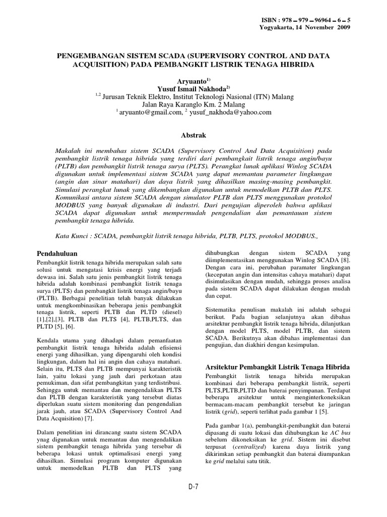 Pengembangan SCADA Pada Pembangkit Listrik Tenaga Hybrid | PDF