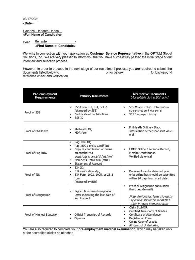 2021 Contingent Letter OPTUM - Virtual Hiring September 17 | PDF ...