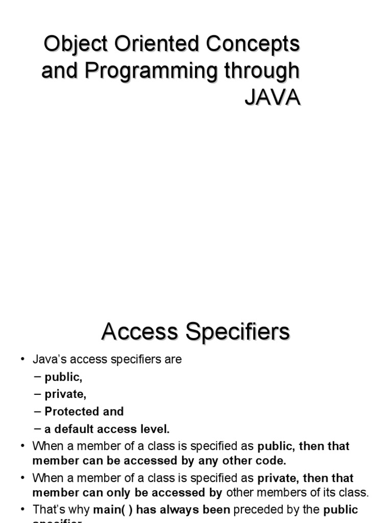 Object Oriented Concepts Through Java Pdf Inheritance Object Oriented Programming