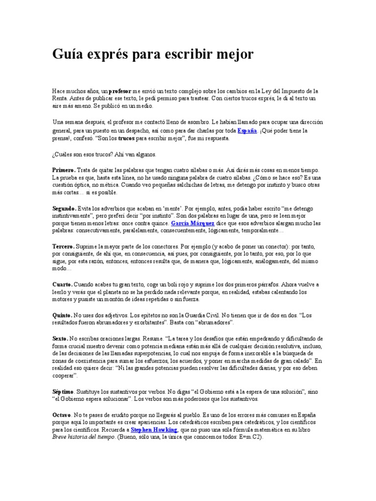 Trucos para Escribir Mejor | PDF | Estudios de idiomas extranjeros