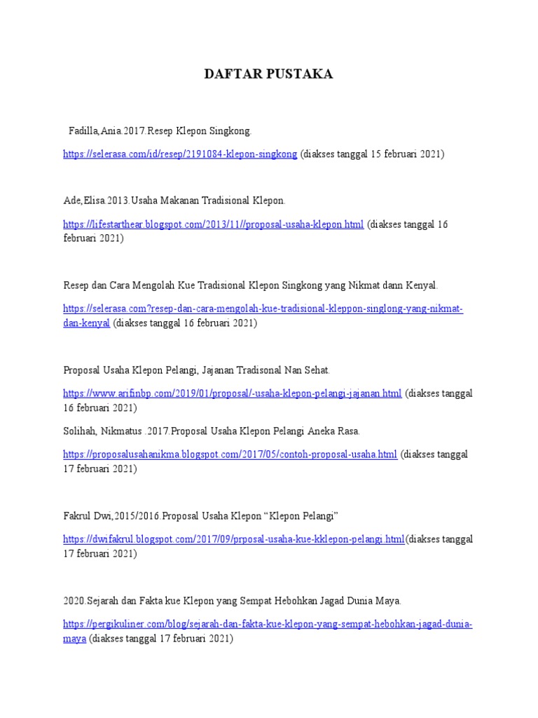 DAFTAR PUSTAKA PKM Kwu | PDF