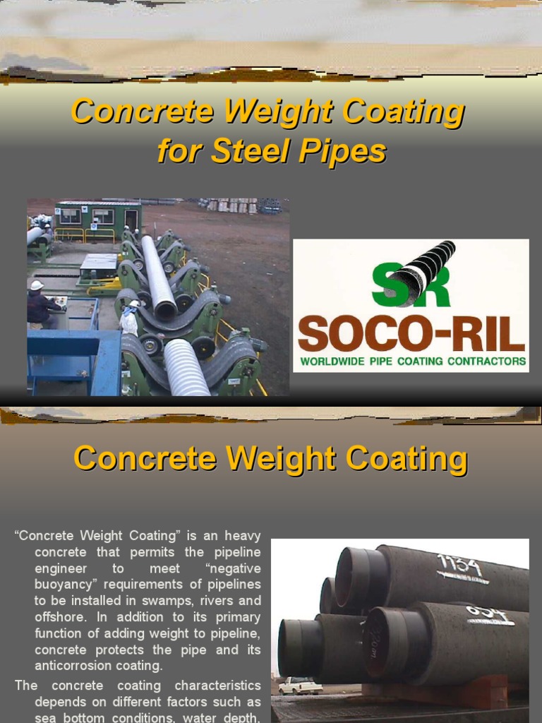 E) Concrete Weight Coating | PDF | Concrete | Pipe (Fluid Conveyance)