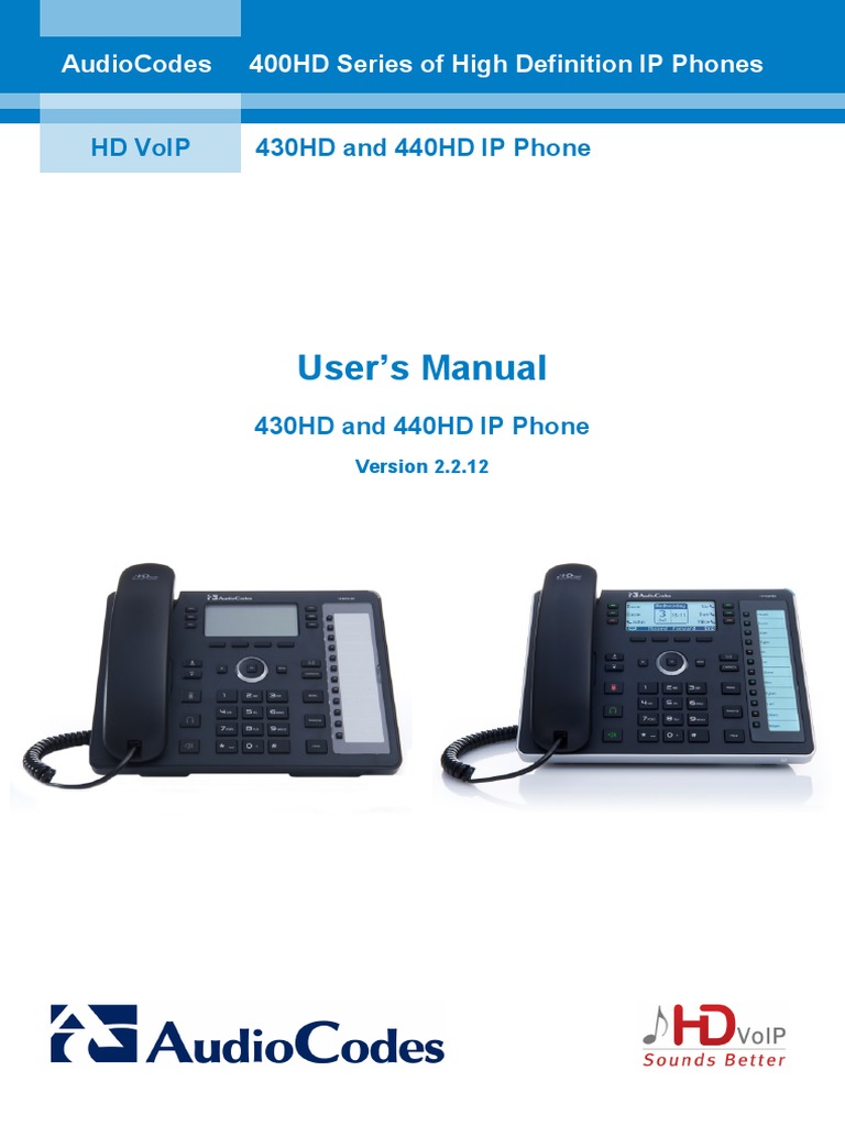 LTRT 12940 430hd and 440hd Ip Phone Users Manual Ver 2212 | PDF | Menu ...