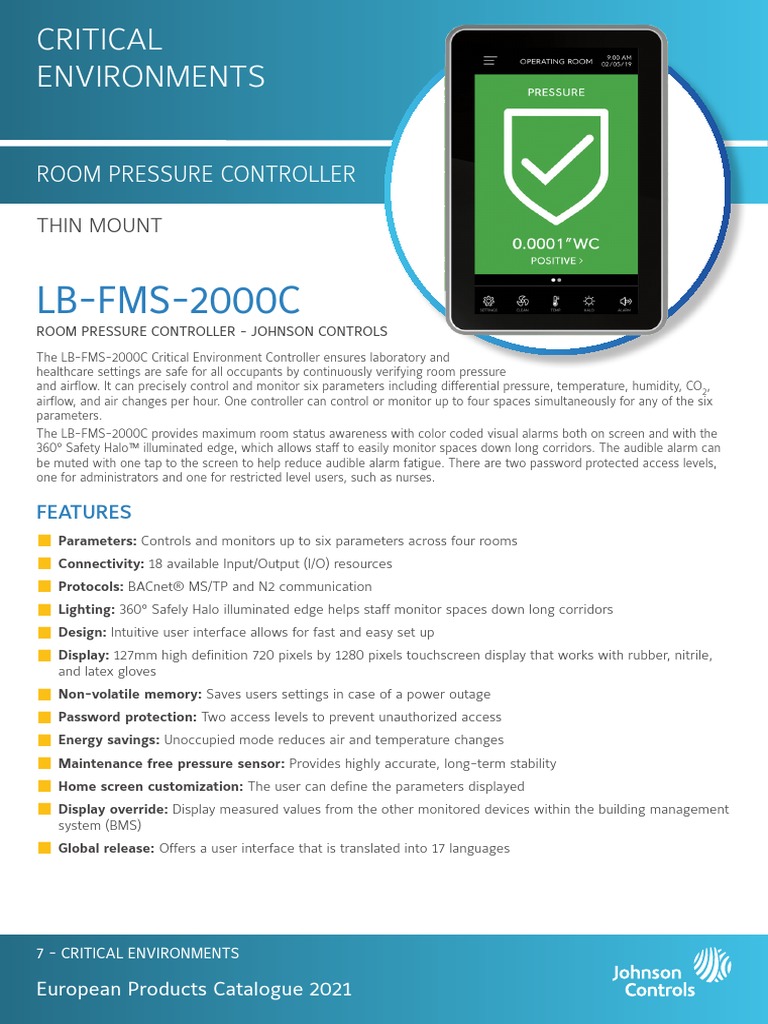 Room Pressure Controller LB-FMS-2000C | PDF | Sensor | Power Supply