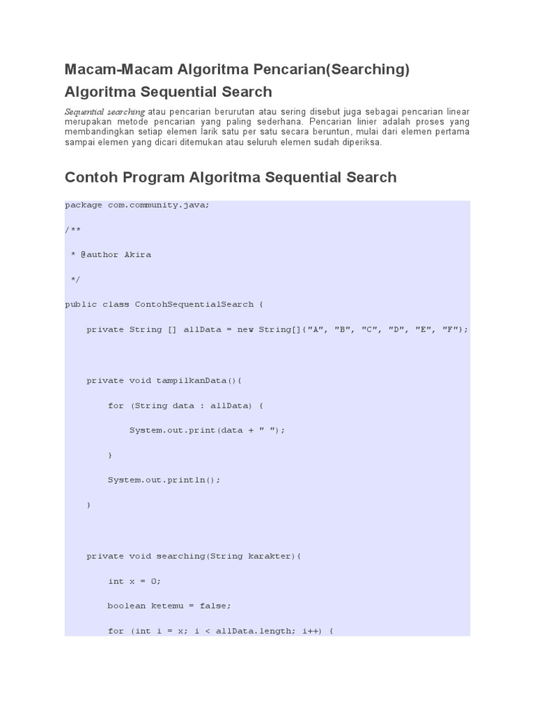 Searching Dengan Metode Sequential Dan Binary Search | PDF