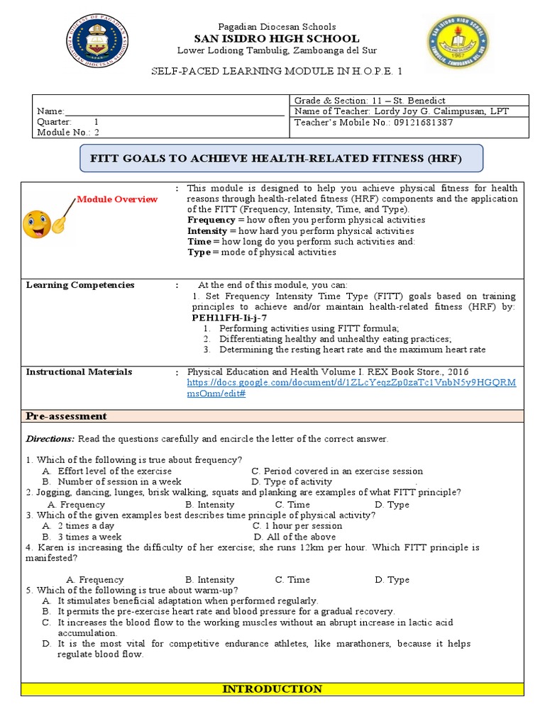 San Isidro High School: Self-Paced Learning Module in H.O.P.E. 1 | PDF ...