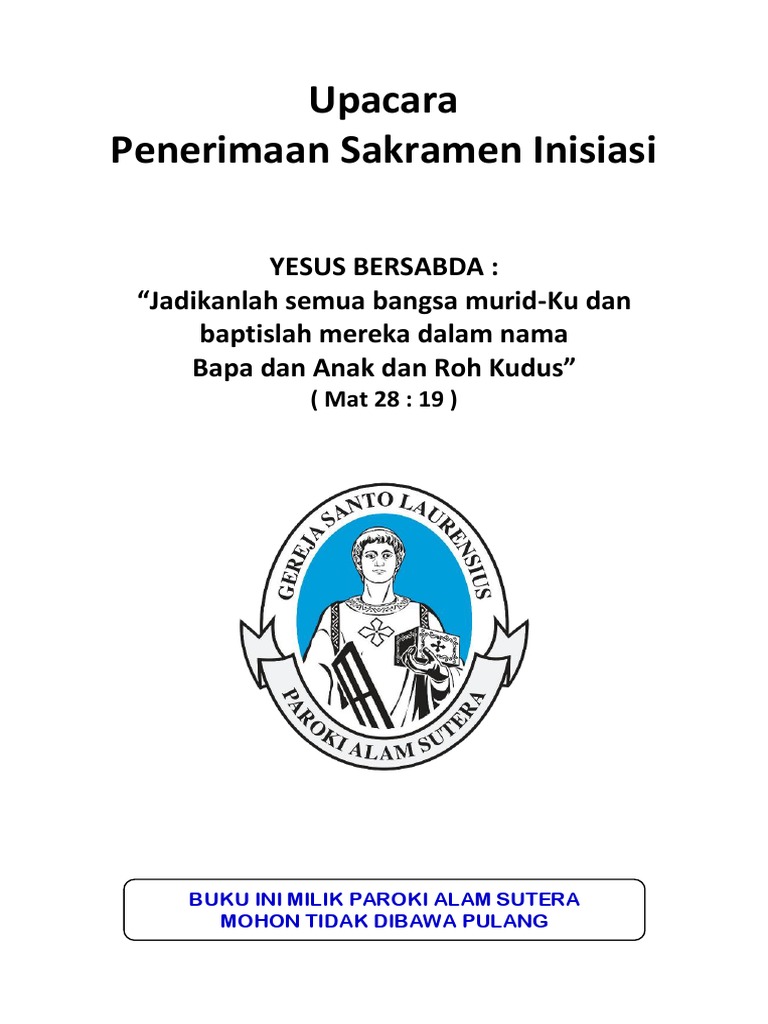 2021 - Teks Upacara Sakramen Inisiasi | PDF
