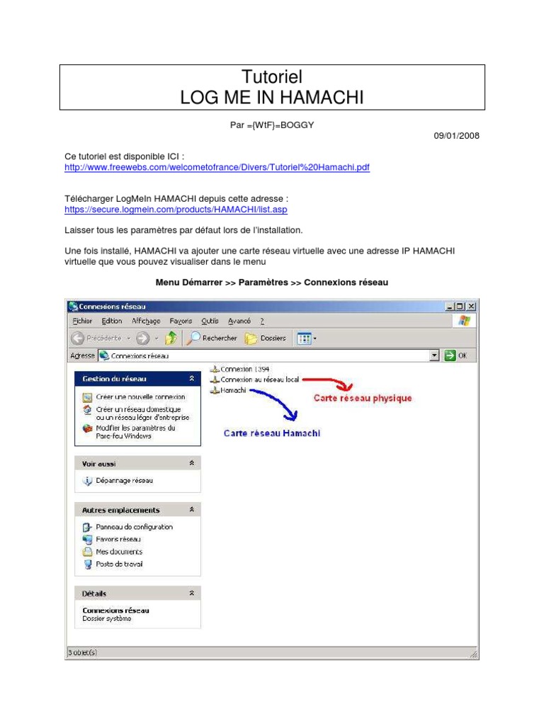 Tutoriel d'installation de Hamachi | PDF | Adresse IP | Serveur (Informatique)