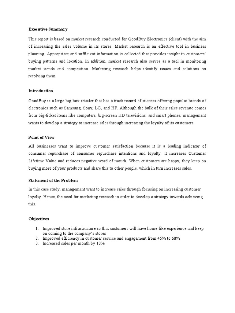 Marketing Research-Case Study 1 | PDF | Retail | Sales