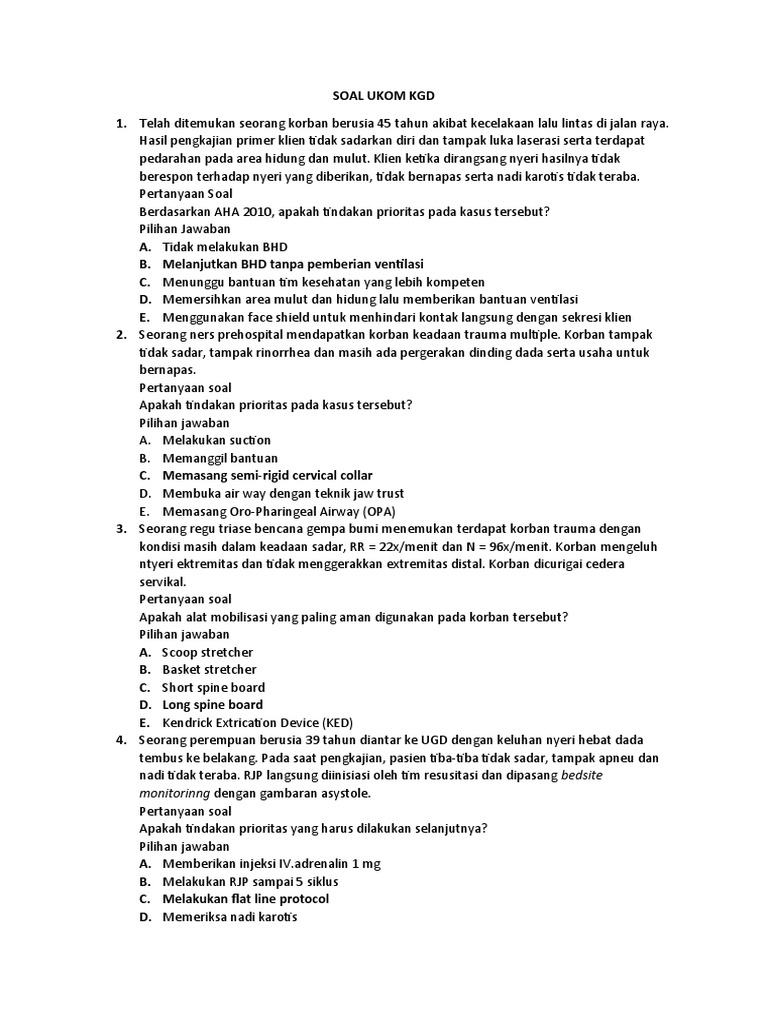 Soal Ukom KGD | PDF