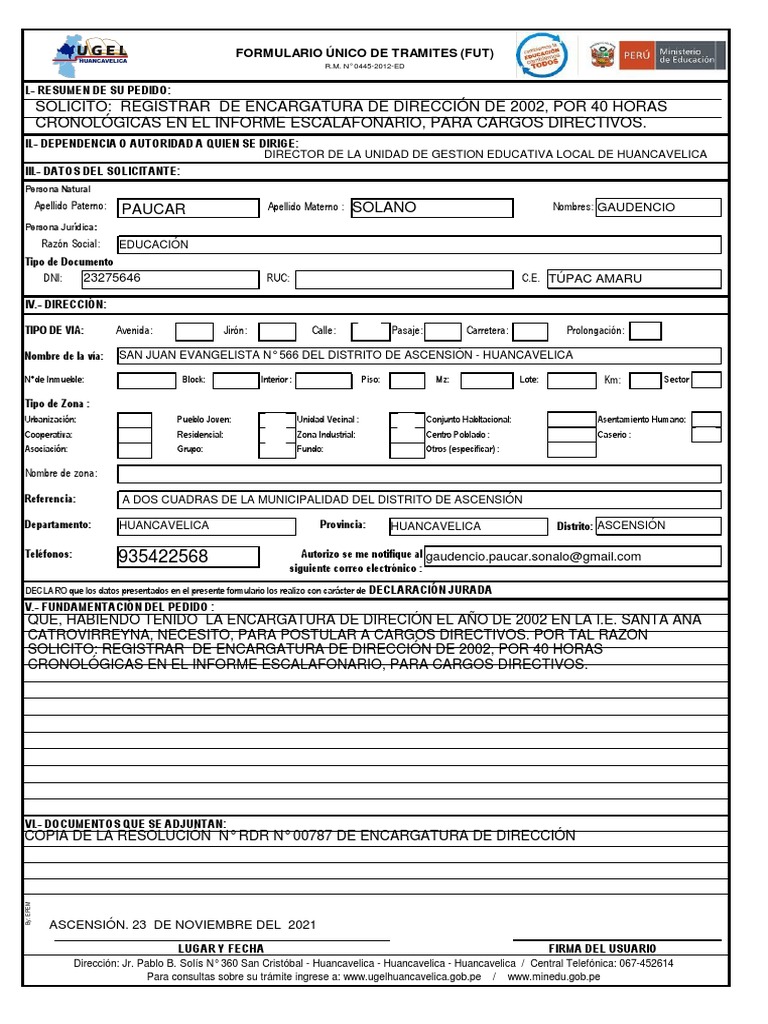 Solicitud de Informe Escalafon 23-11-2021 | PDF