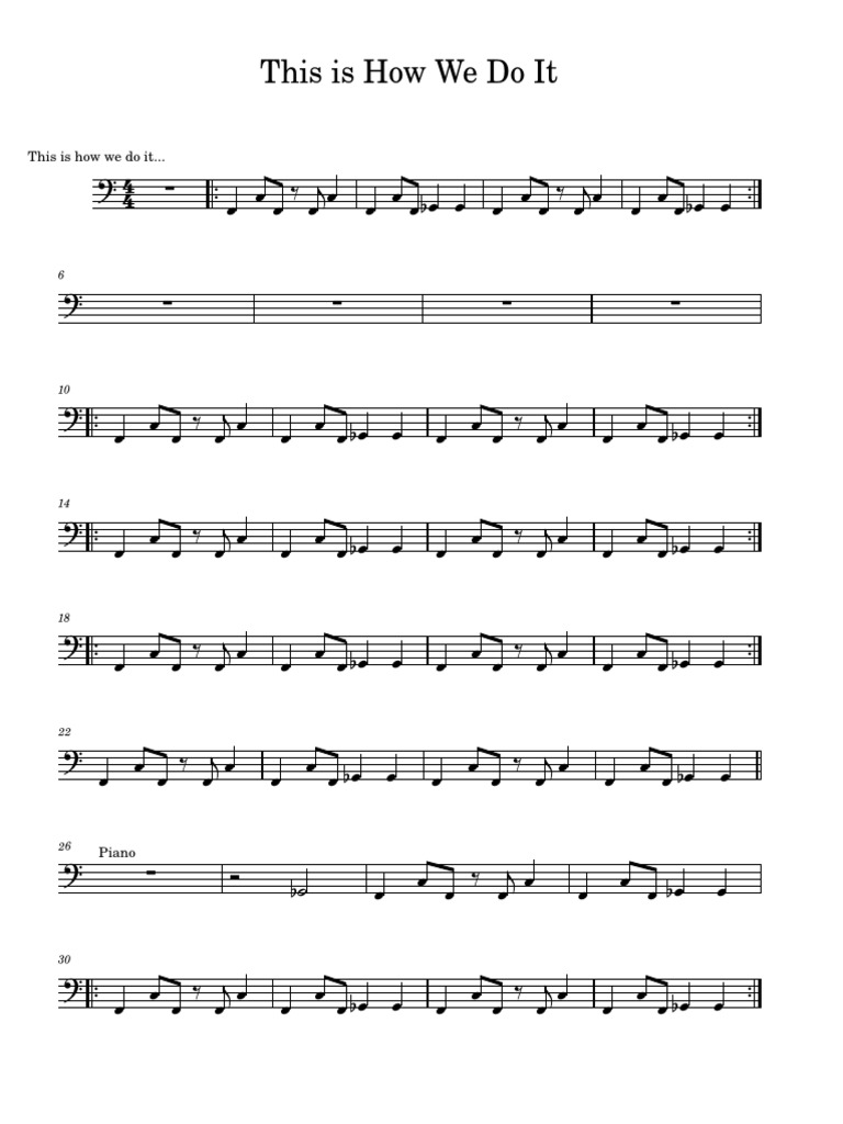 Montell Jordan's "This Is How We Do It" Lyrics | PDF
