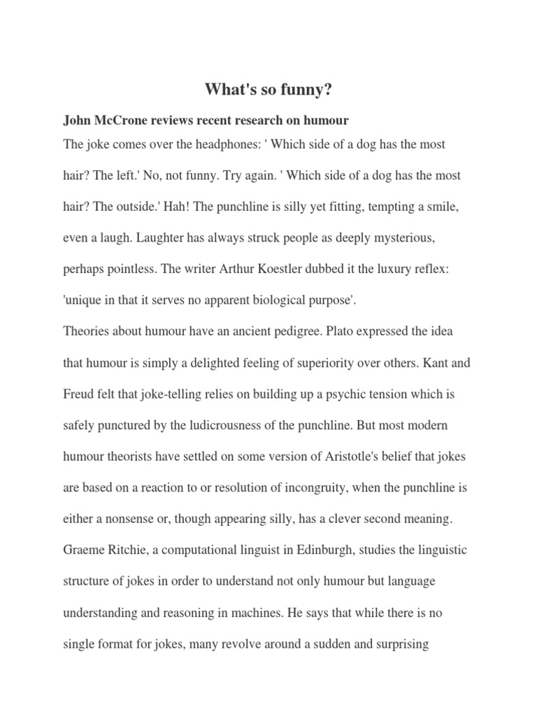 What's So Funny | PDF