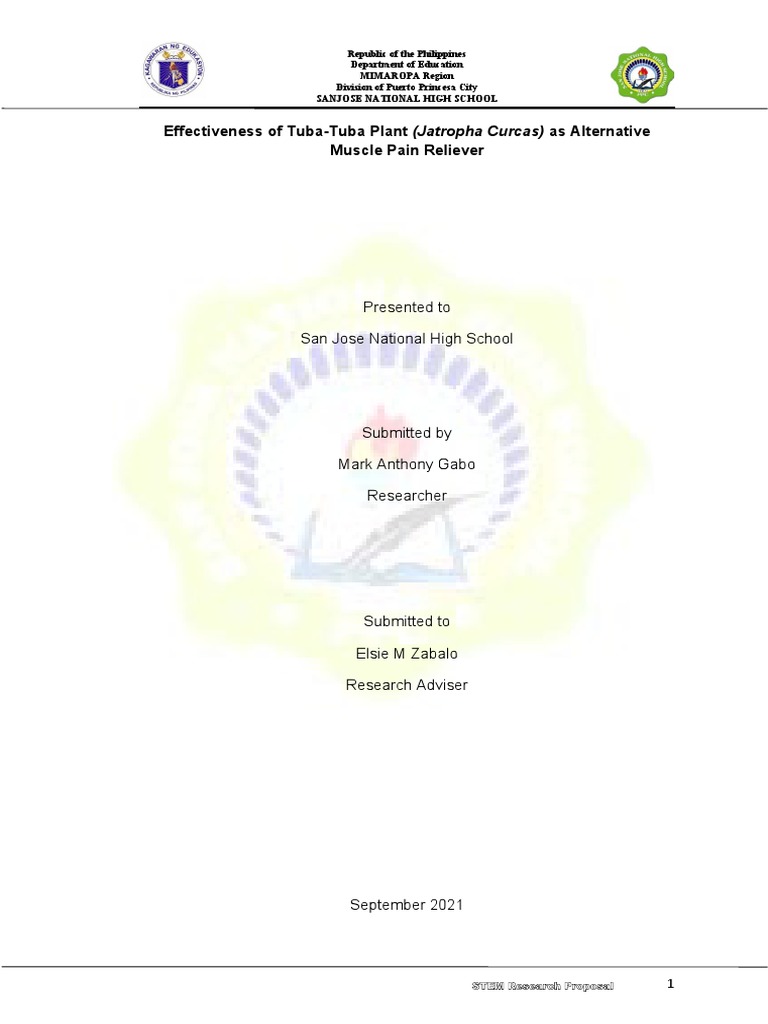 Effectiveness of Tuba-Tuba Plant (Jatropha Curcas) As Alternative ...