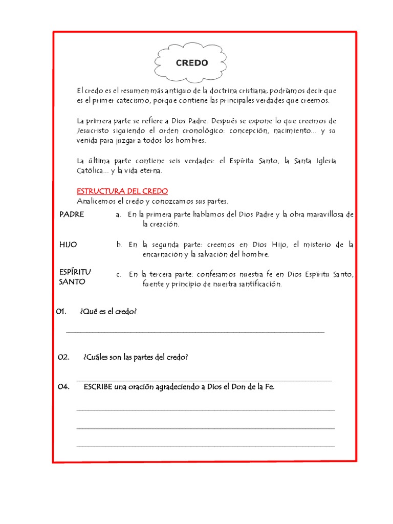 Estructura y Análisis del Credo Cristiano | PDF