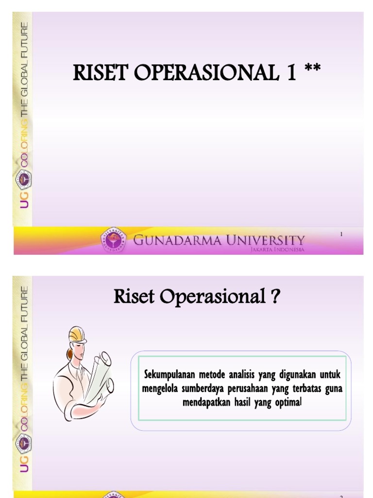 Riset Operasional dan Pemrograman Linier | PDF | Metode & Bahan Ajar