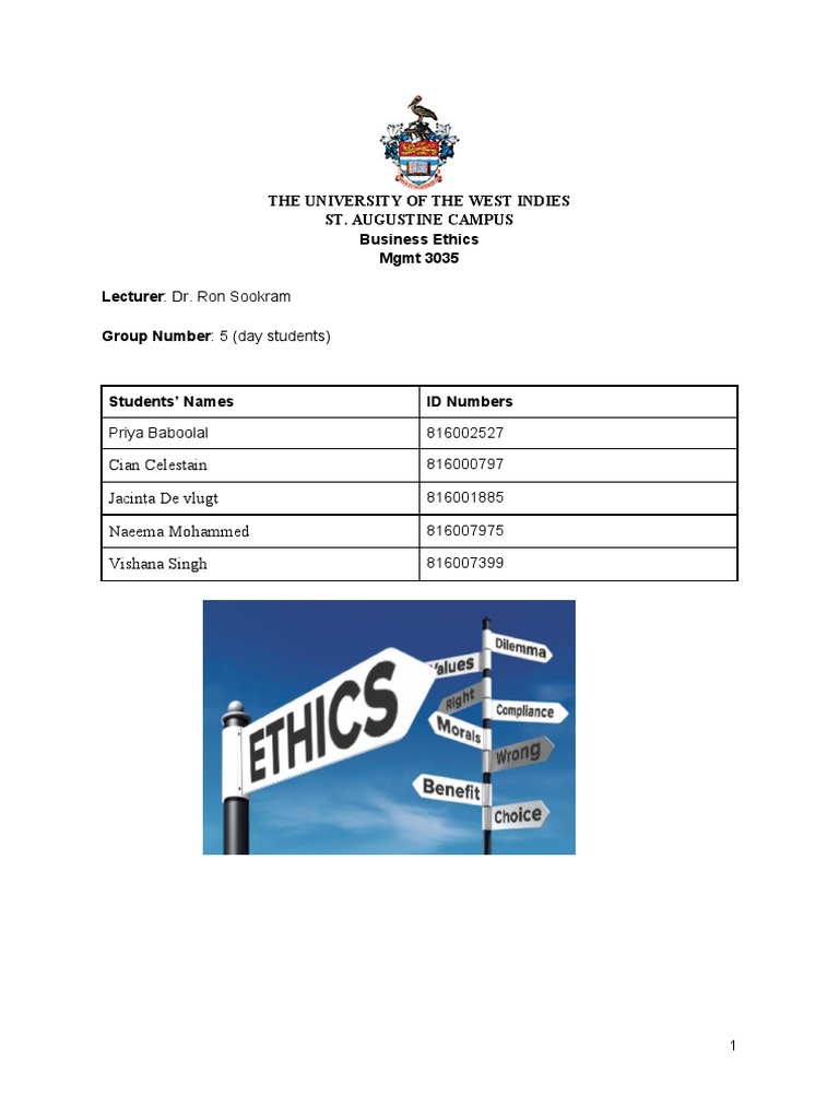 Sample Group Project - Ethics Final | PDF | Morality | Sampling ...