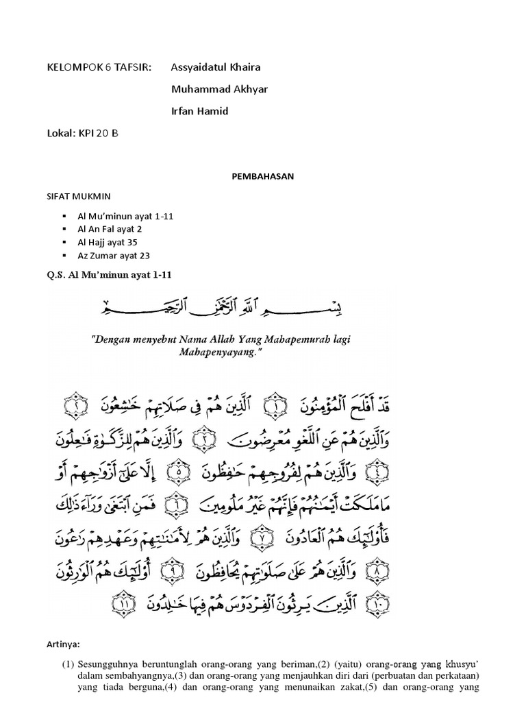 KPIB 06 Sifat Mukmin | PDF