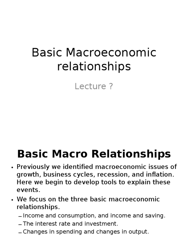 Basic Macro Economic Relationships | PDF | Fiscal Multiplier | Macroeconomics
