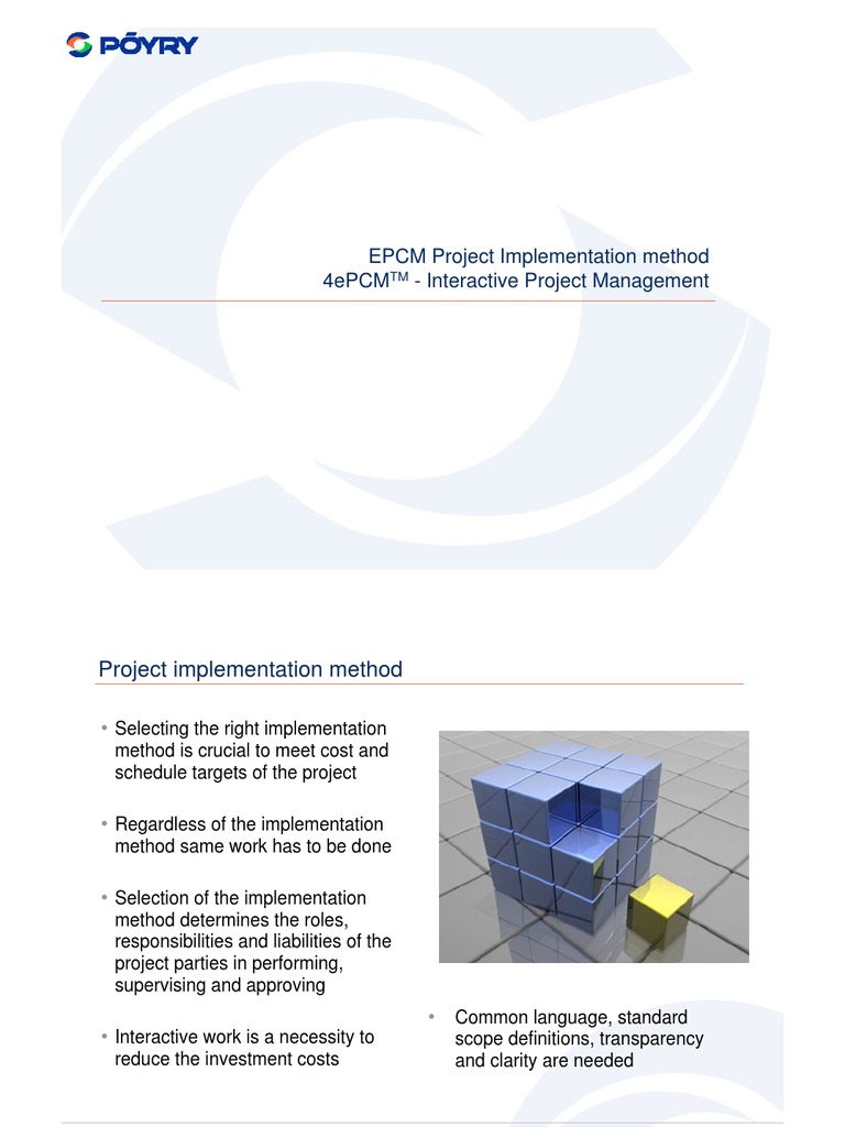 EPCM Project Implementation Method 4ePCM - Interactive Project ...