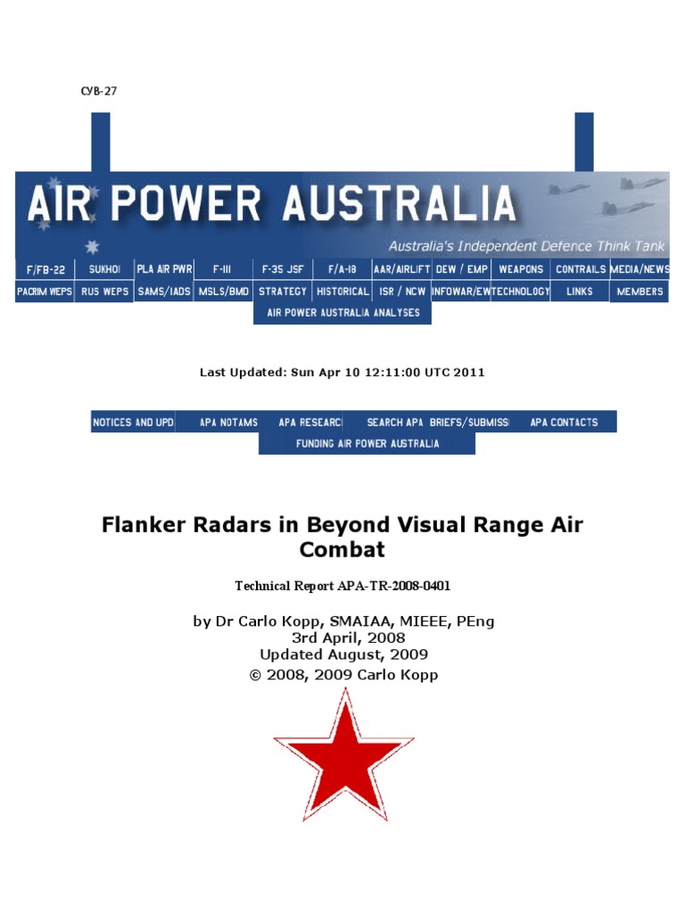 Flanker Radars in Beyond Visual Range Air Combat | Download Free PDF ...