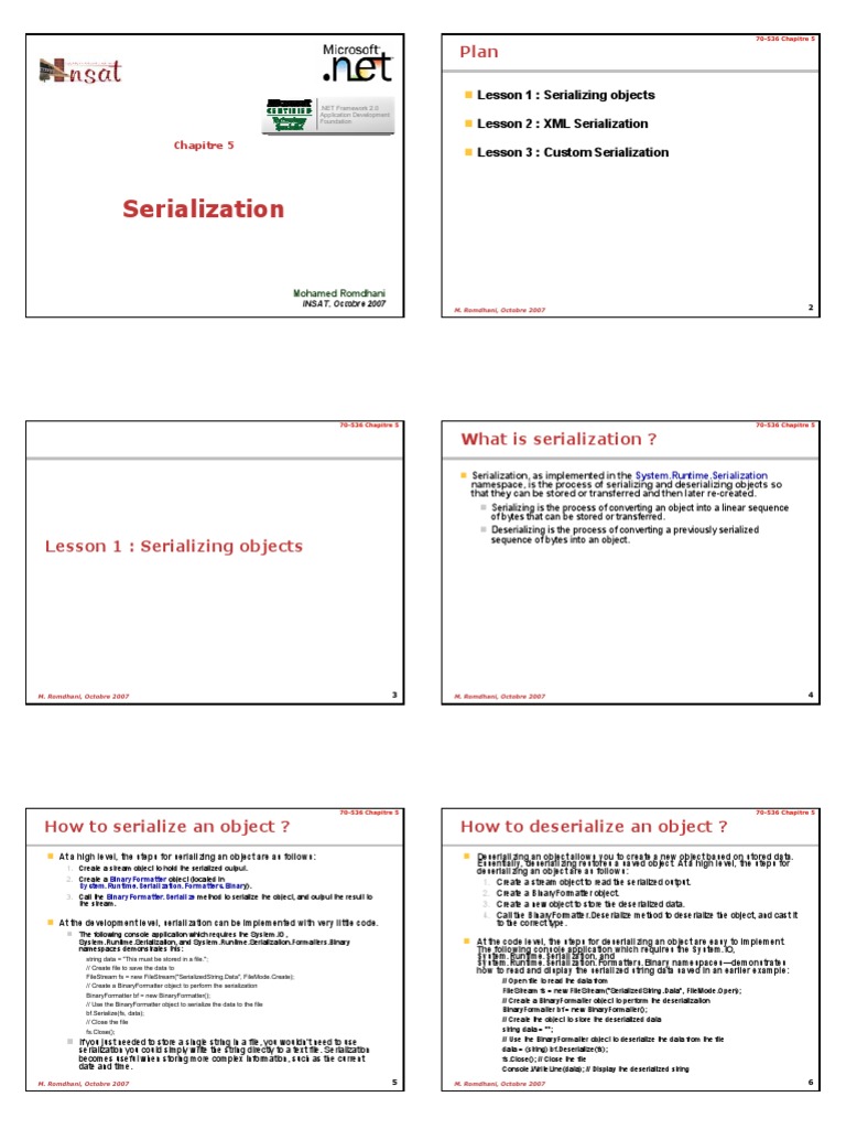 Chap 5 Serialization | PDF | Xml | Xml Schema