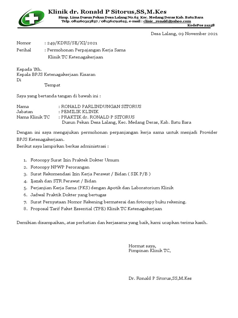 Proposal Perpanjangan Bpjs TK | PDF