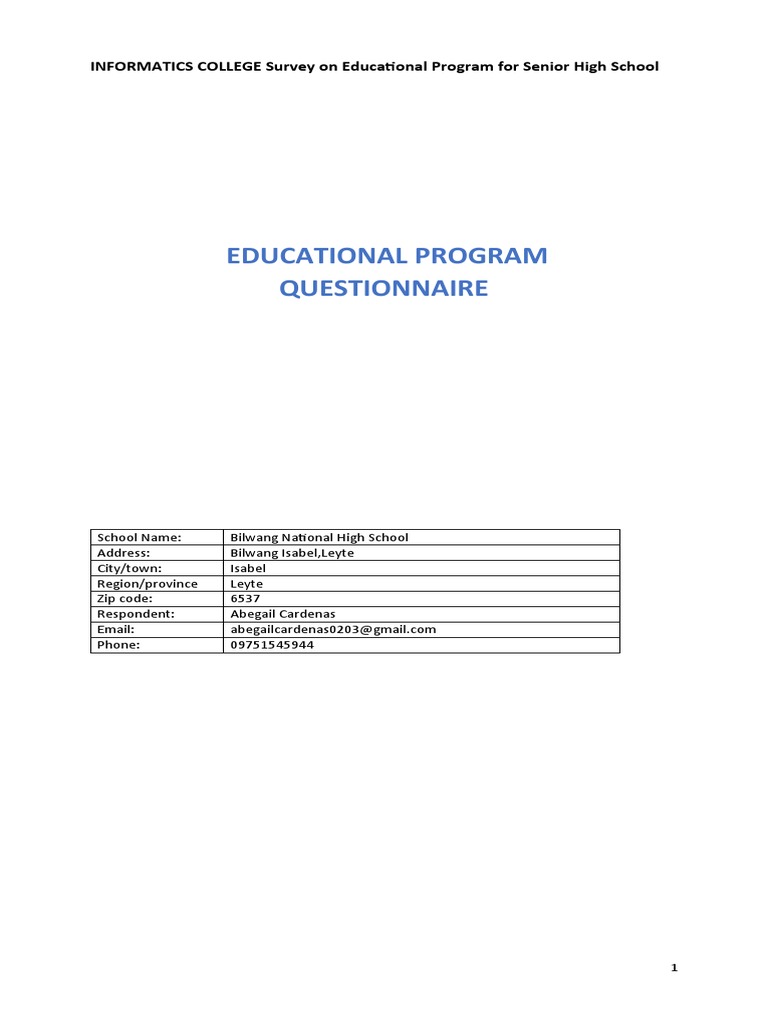 Acceptability of A Packaged Educational Program Survey Sheet | PDF ...