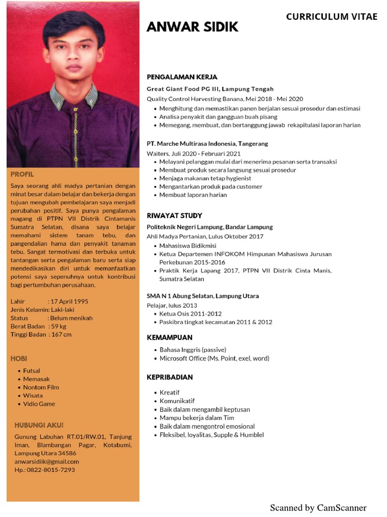 CV Anwar Sidik1 | PDF