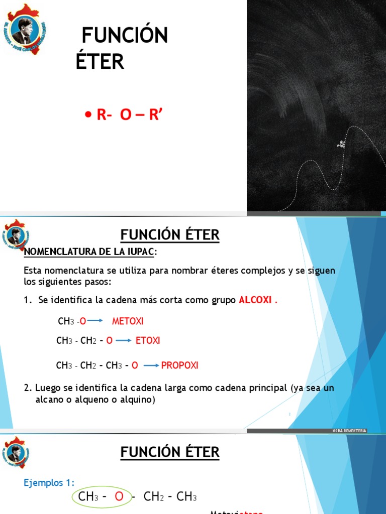 1 - Función Eter - Química - 10mo Grado | PDF | Hidrógeno | Moléculas