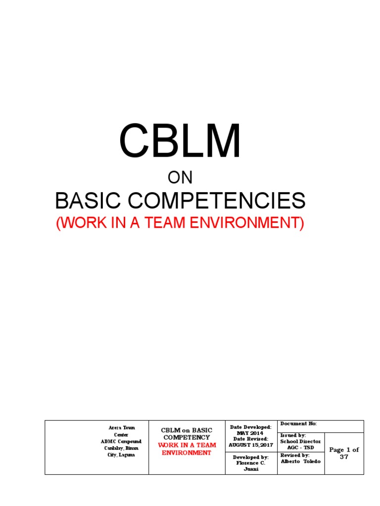 Teamwork Competency Module Guide | PDF | Cognition | Psychological Concepts
