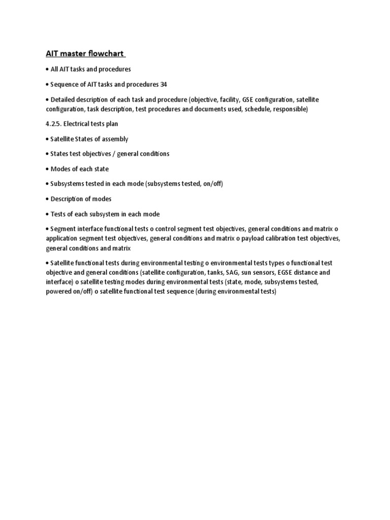 AIT Master Flowchart | PDF | System | Satellite