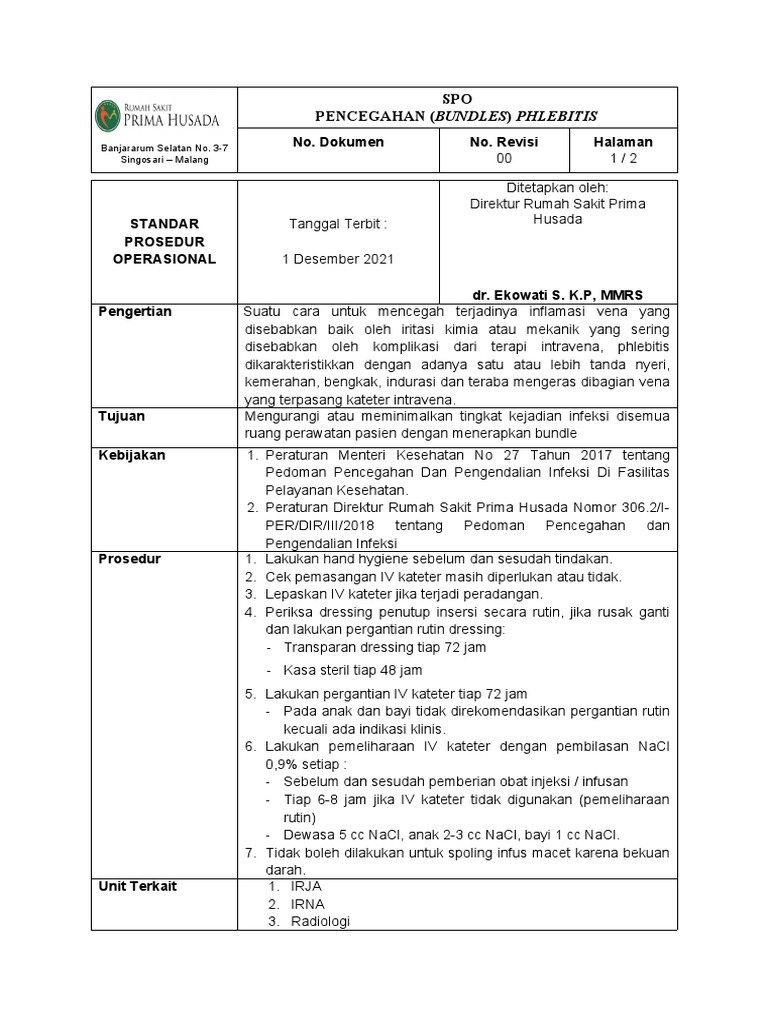 SPO Bundle Phlebitis | PDF