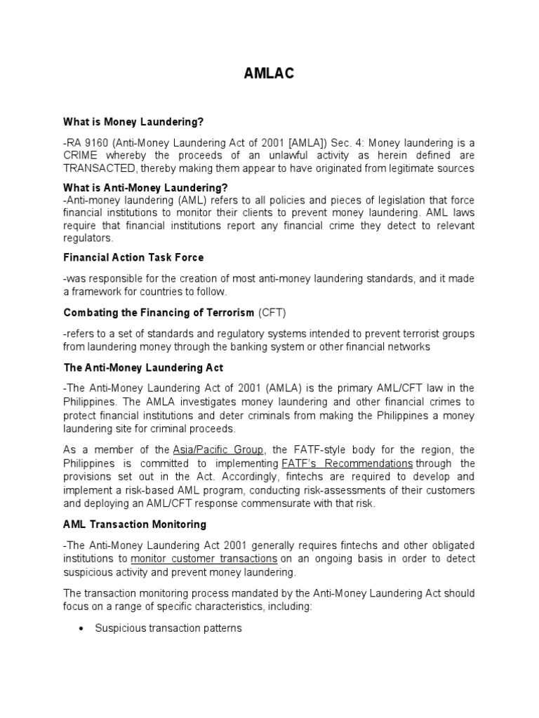 Amlac: What Is Money Laundering? | PDF | Money Laundering | Common Law