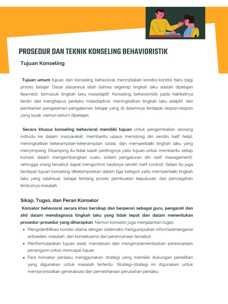 Peran Konselor dalam Konseling Behavioral | PDF