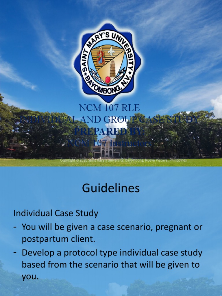 NCM 107 Rle Individual and Group Case Study NCM 107 Instructors | PDF ...
