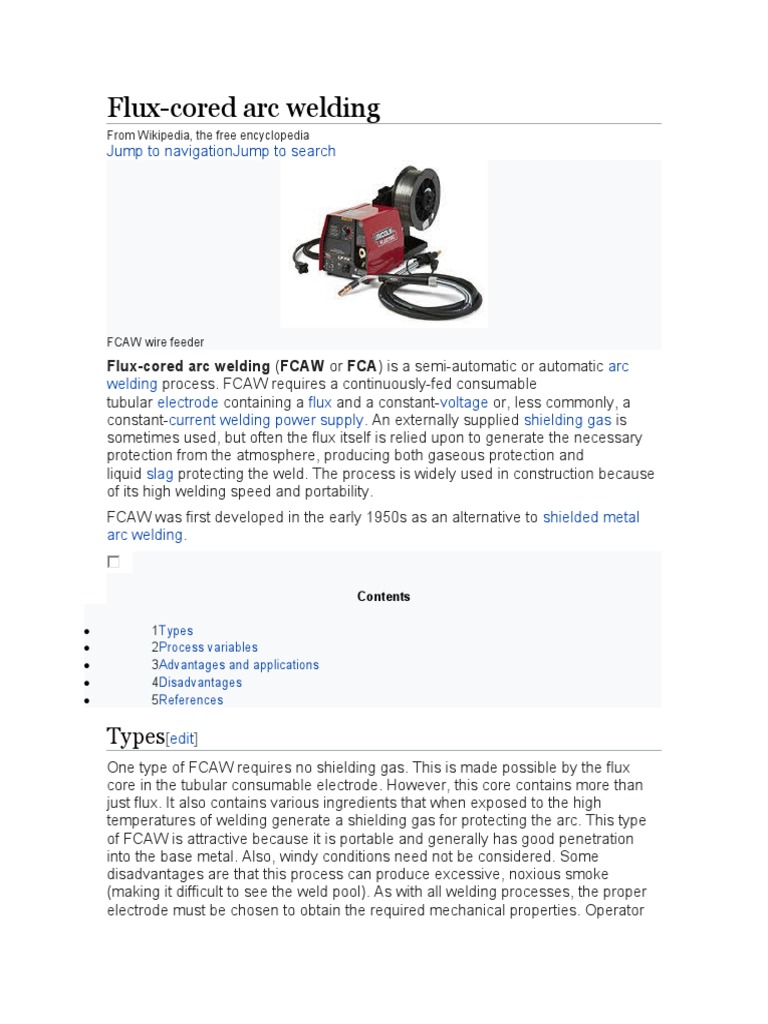 Flux-Cored Arc Welding | PDF | Welding | Construction