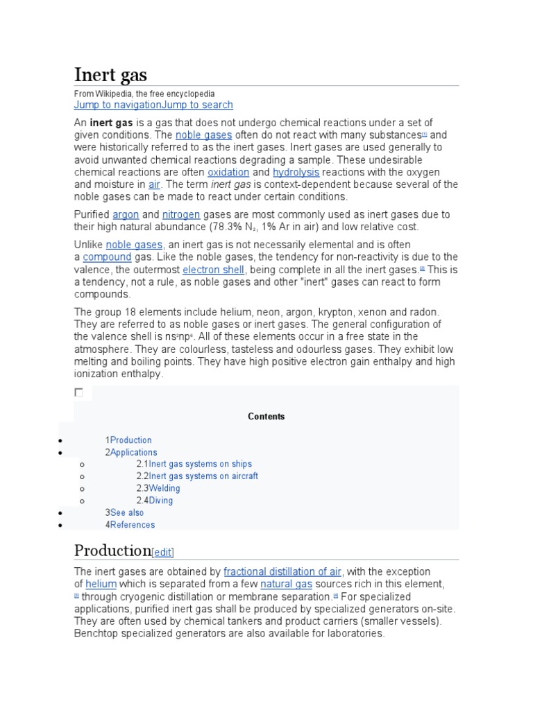 Inert Gas | PDF | Transparent Materials | Gases
