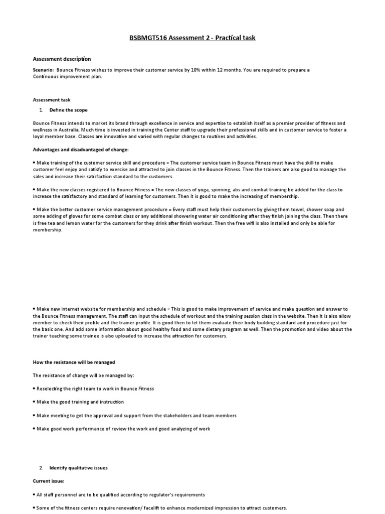 BSBMGT516 Assessment 2 - Practical Task | PDF | Goal | Personal Trainer