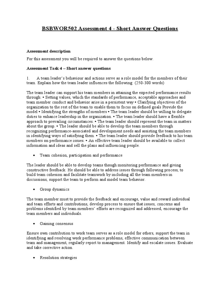 Team Leadership and Communication Strategies | PDF | Leadership ...